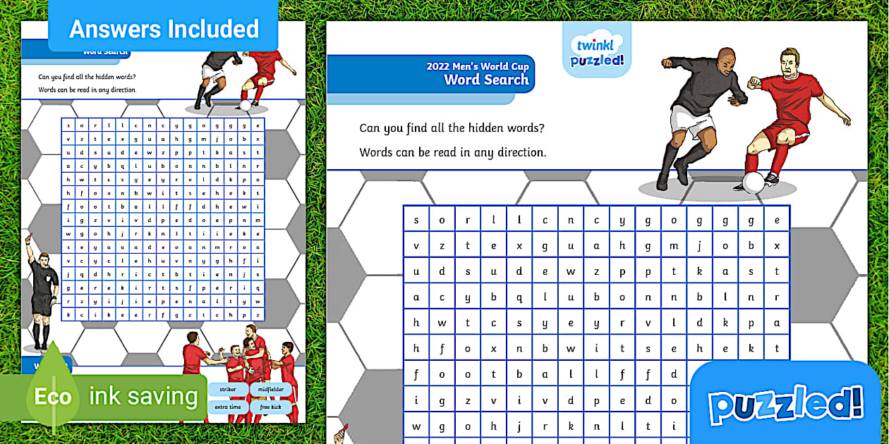 2022 Men's World Cup Word Search - Twinkl - Kids Puzzles