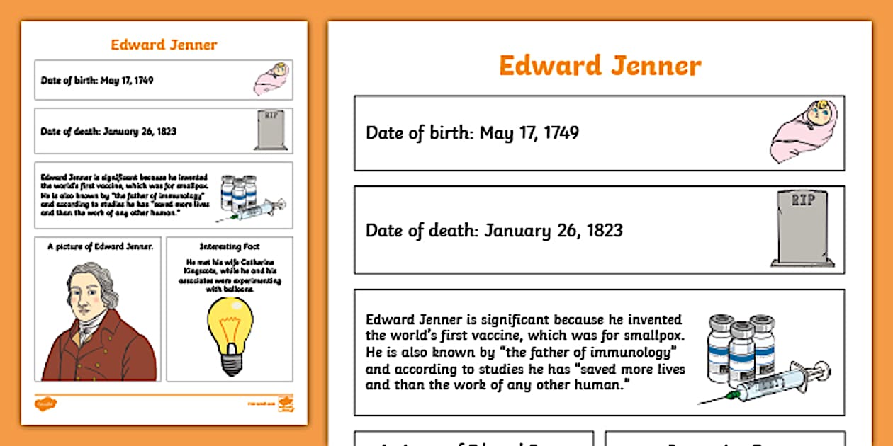 Edward Jenner Facts - Significant Individual Fact Sheet