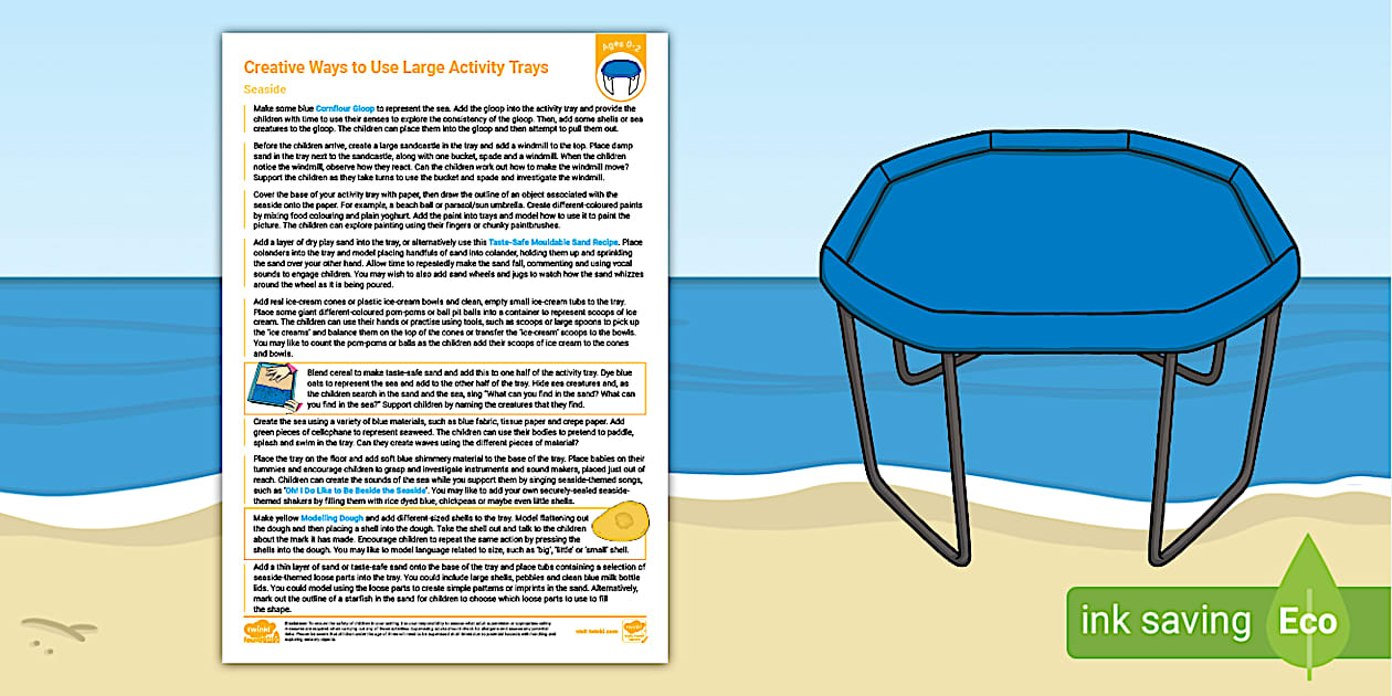 EYFS Ages 0-2 Large Activity Trays: Seaside | Twinkl