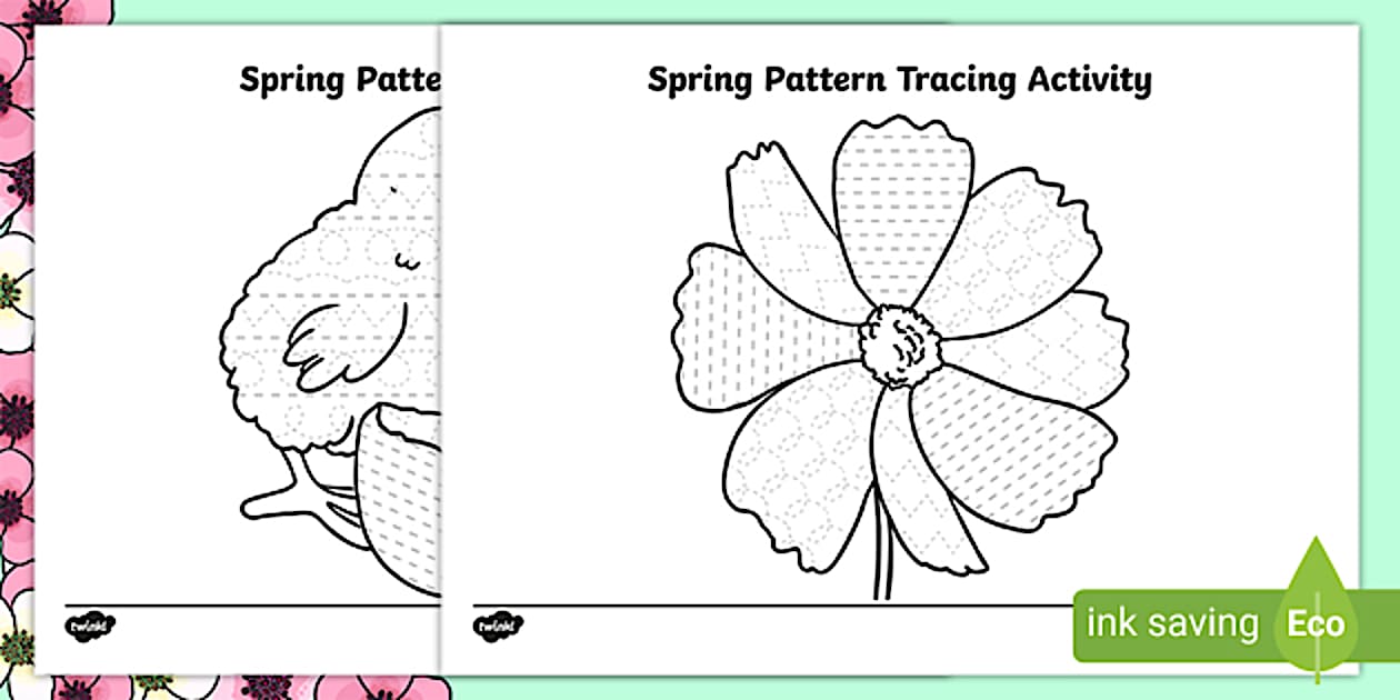 Spring-Themed Pattern Tracing Activities (teacher made)