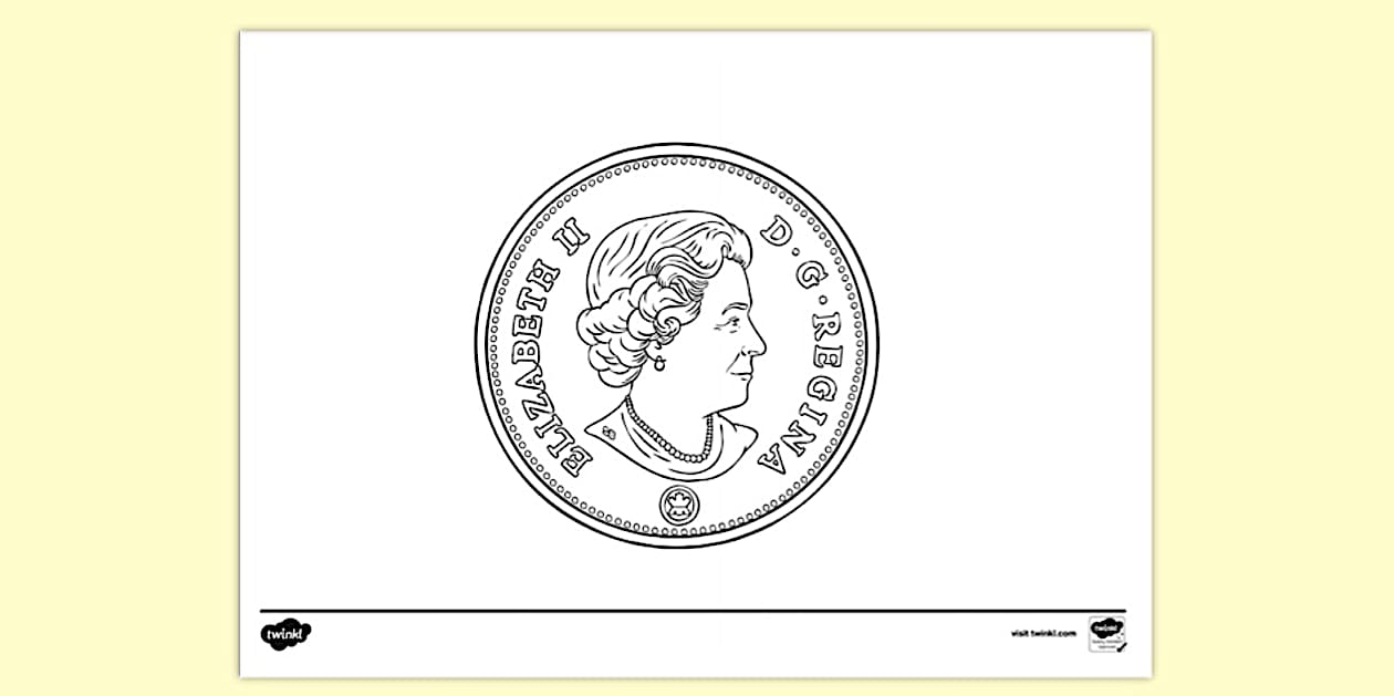 Canadian Cent Back Colouring | Colouring Sheets