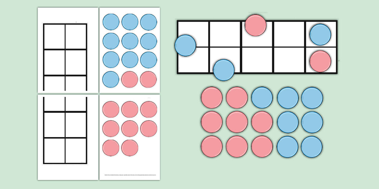 👉 Large Tens Frame and Counters Cut-Outs (teacher made)