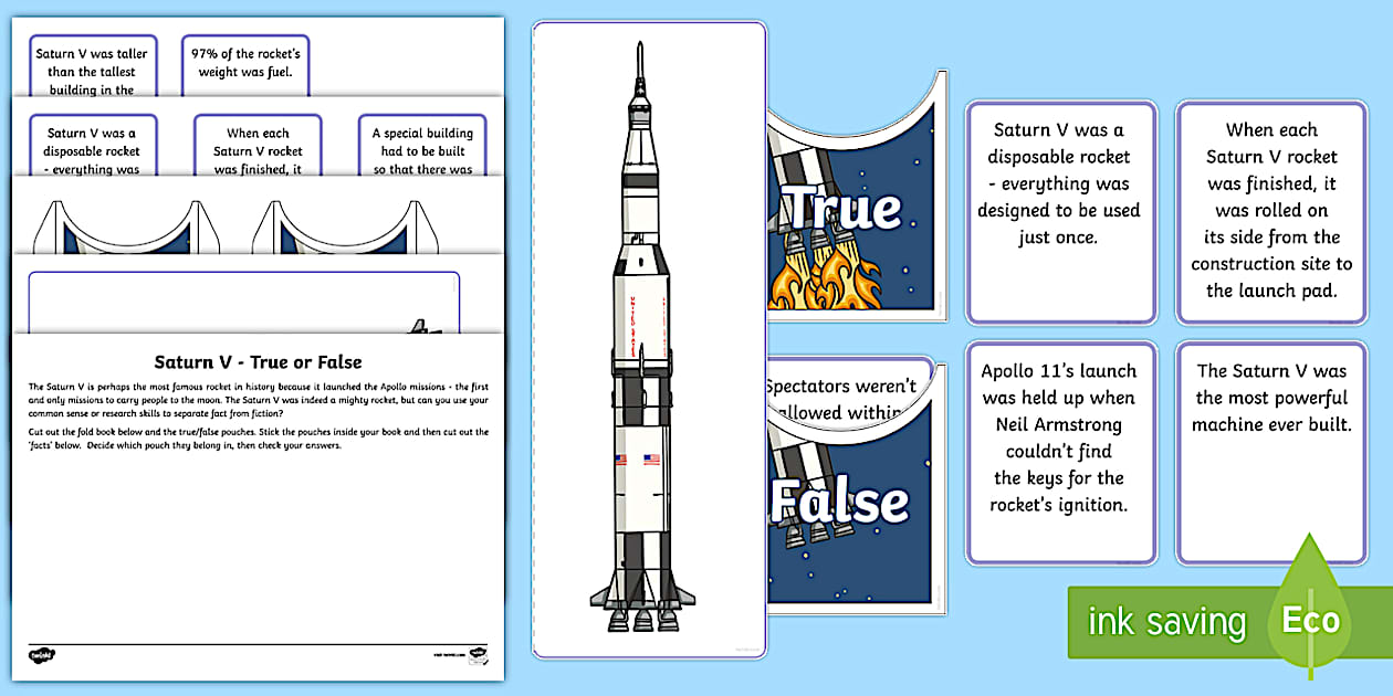 The Saturn V Rocket True or False Sorting Worksheet / Worksheet