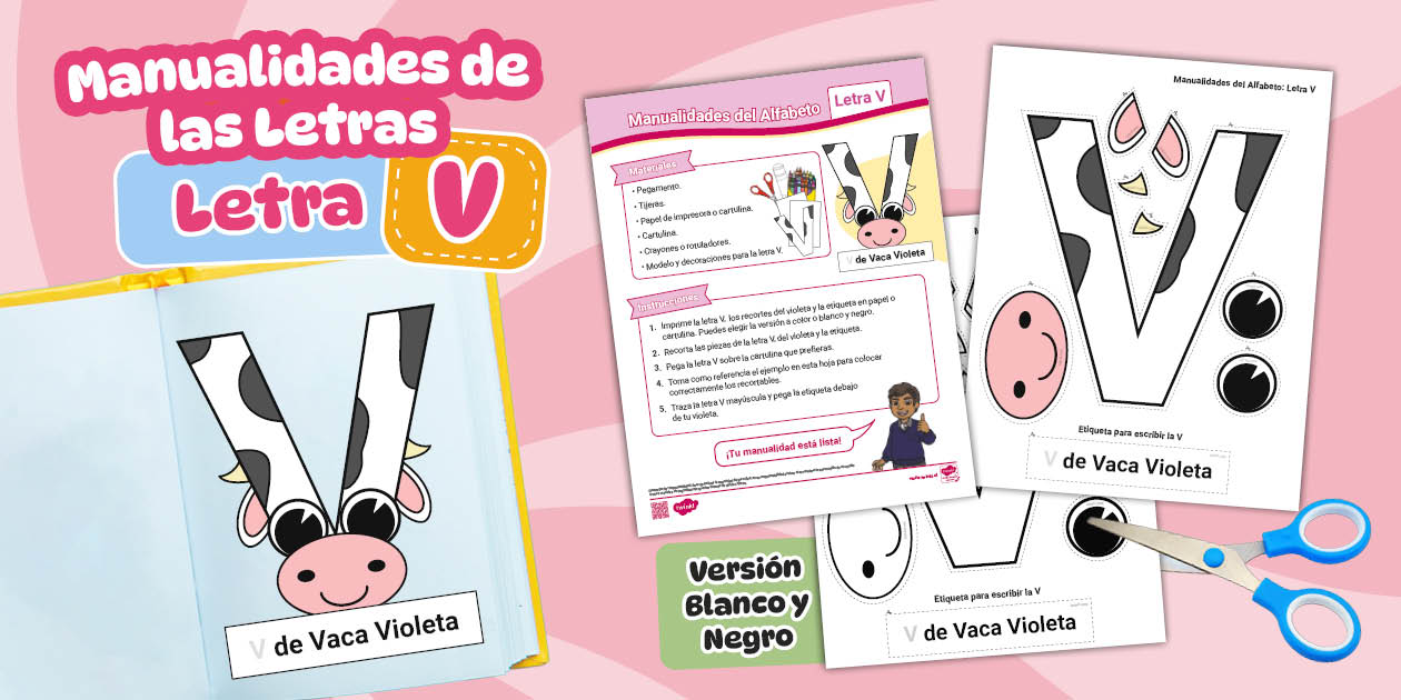 Manualidad Letra V Mayúscula | Actividad de Motricidad Fina