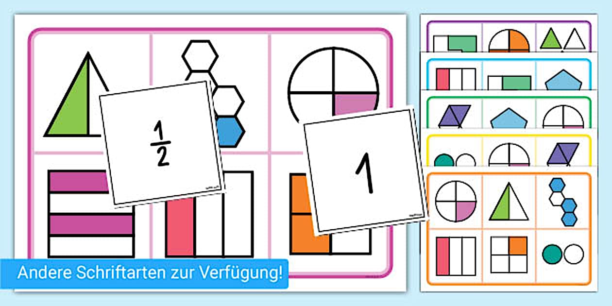 Bingo mit Brüchen (l'enseignant a fait) - Twinkl