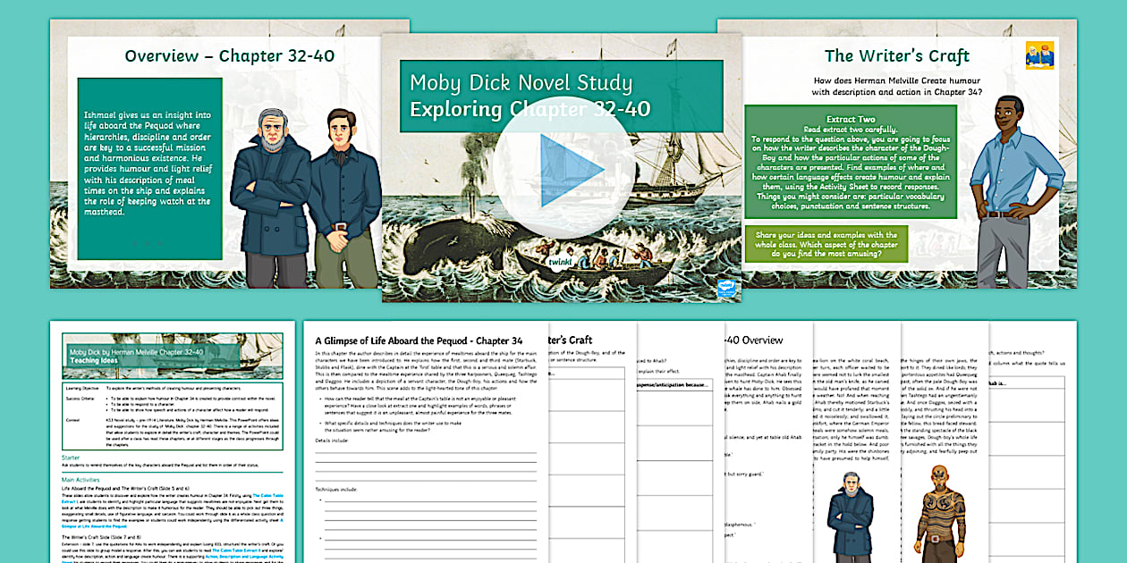 Editable Moby Dick Chapter 32-40 Lesson Pack (teacher made)