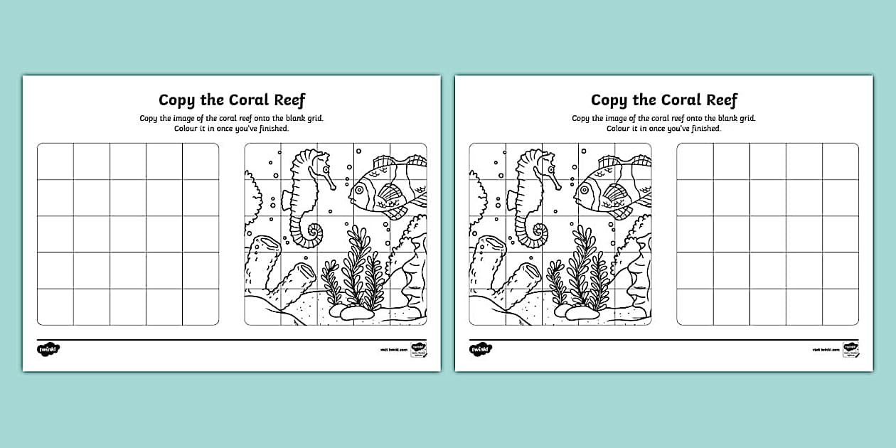 Copy the Coral Reef Worksheet (Teacher-Made) - Twinkl