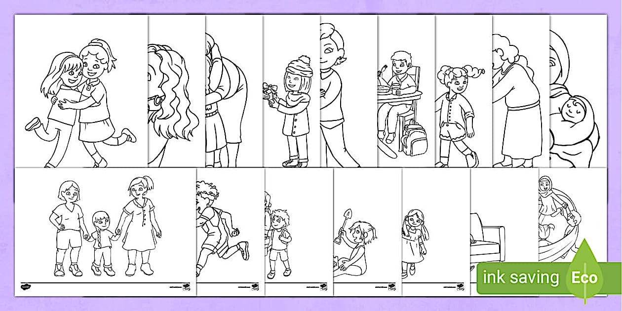 Mother's Day pictures - EYFS colouring sheets - Twinkl