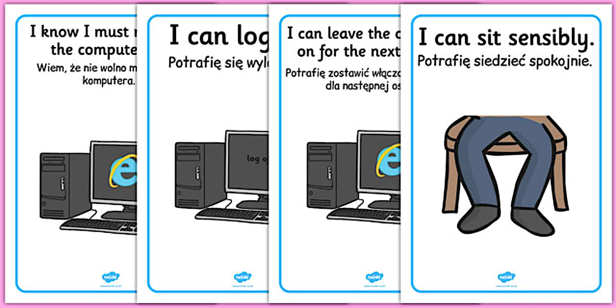 ICT Area Rules Posters Polish Translation (teacher made)