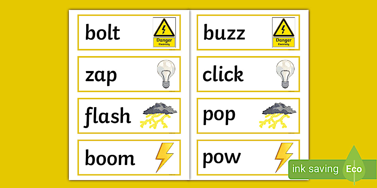 Electric Sound Word Cards