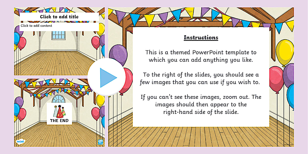 Printable Party PowerPoint Background - Twinkl