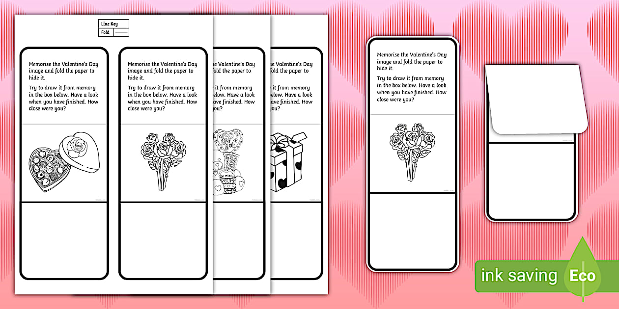 Valentine's Day Draw from Memory Worksheet (teacher made)