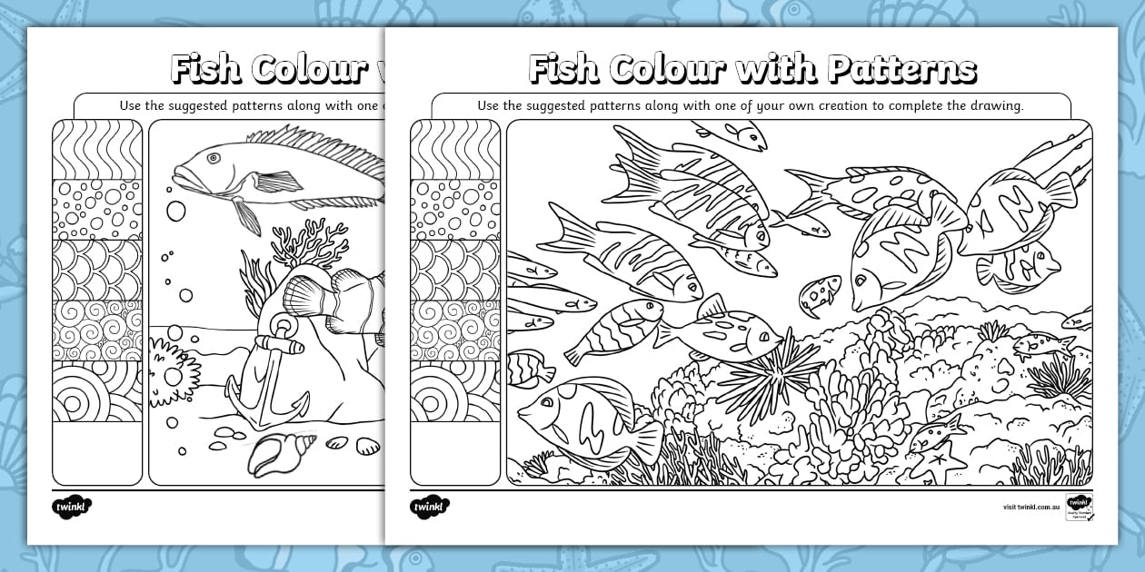 Fish Colour with Patterns Activity (teacher made) - Twinkl
