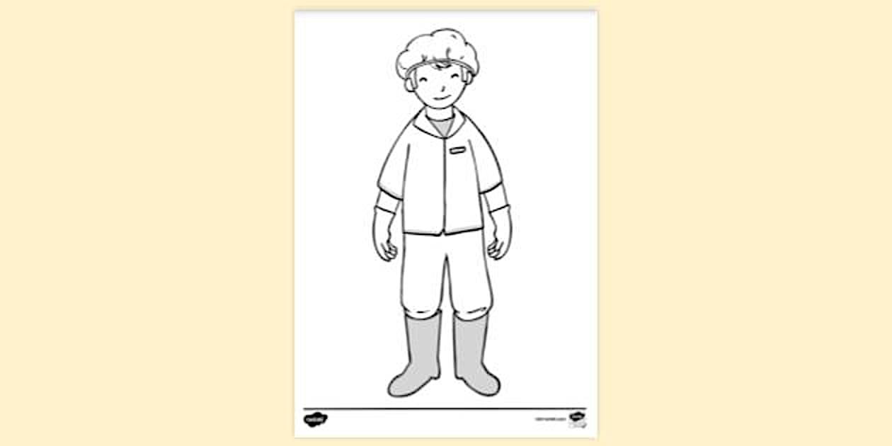 Dairy Factory Worker Colouring Sheet | Colouring Sheets
