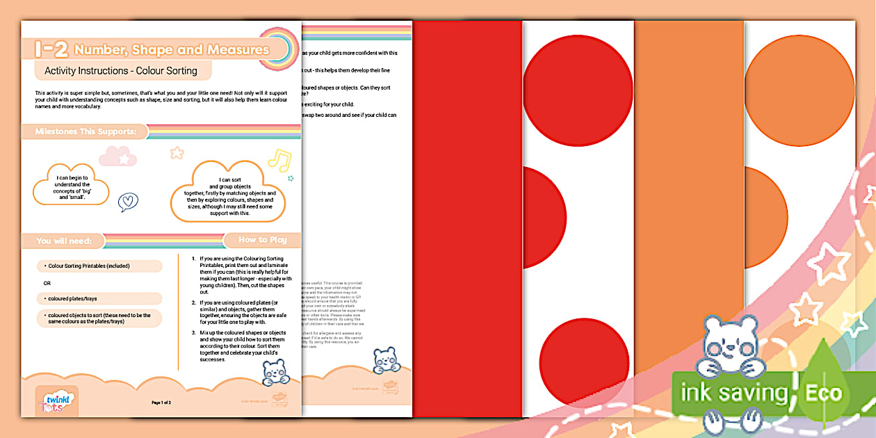 1-2 Years Number Shape Measures Colour Sorting - Twinkl