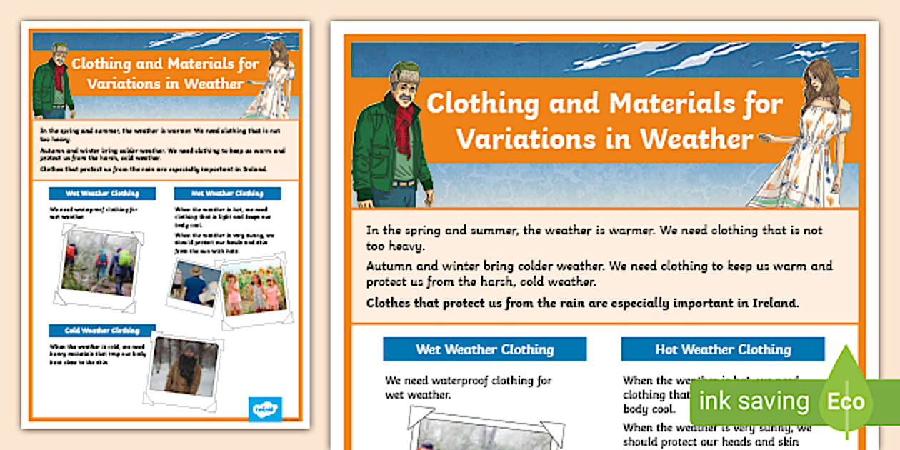 Clothing for Variations in Weather Poster Large Science