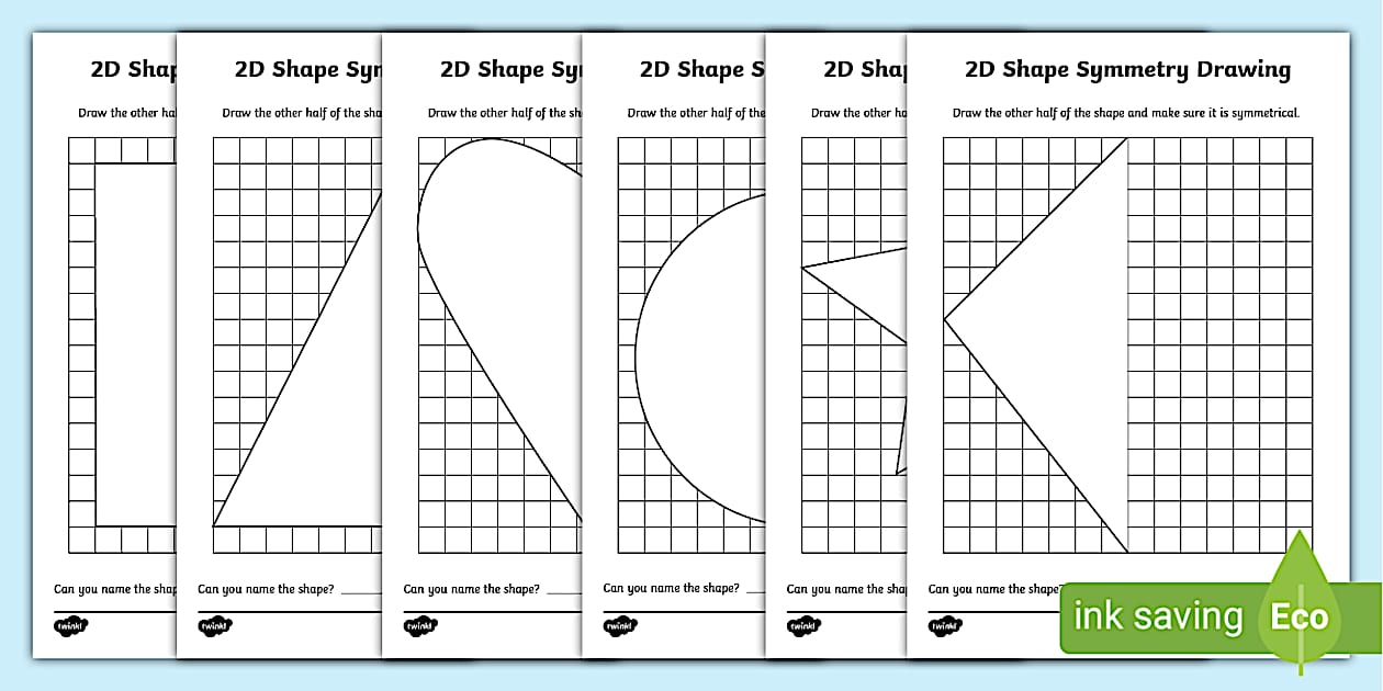 Editable 2D Shape Symmetry Drawing Activities (teacher made)
