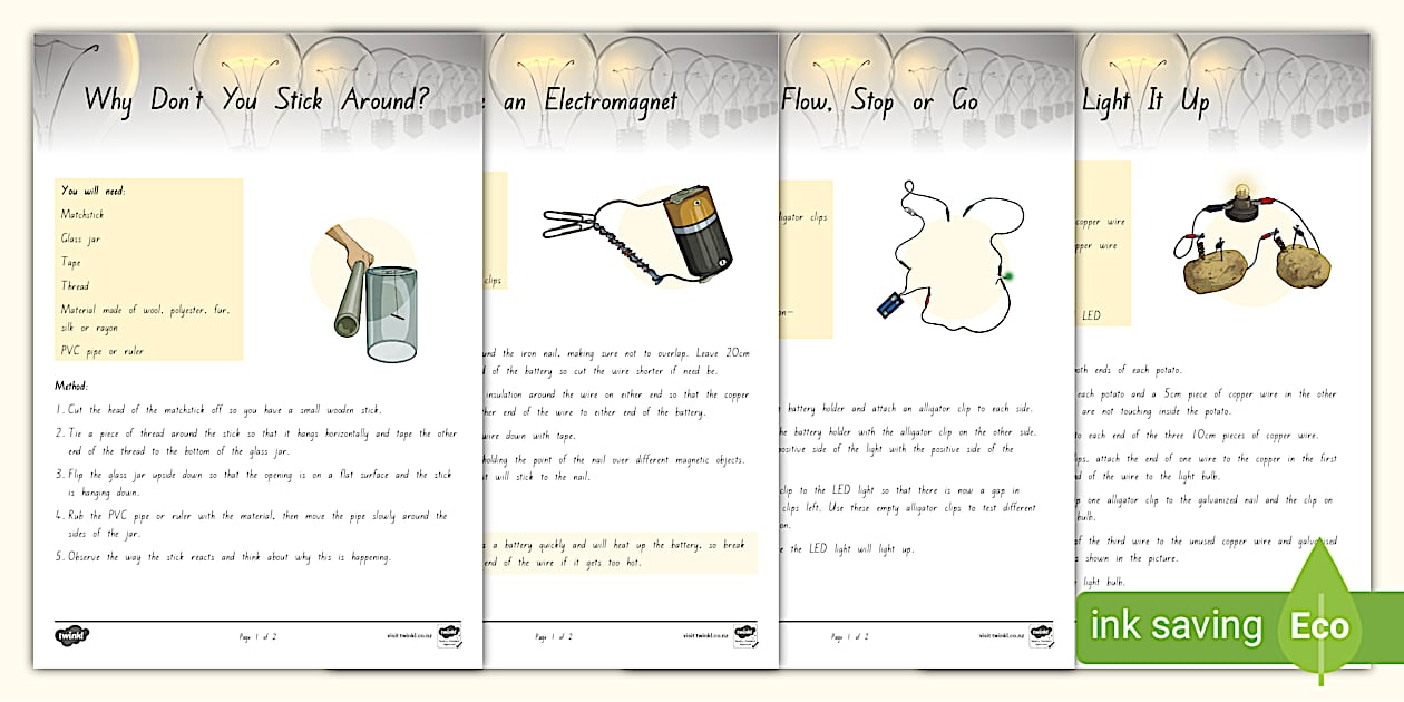Electricity Science Experiments - Years 5-6 - Twinkl NZ