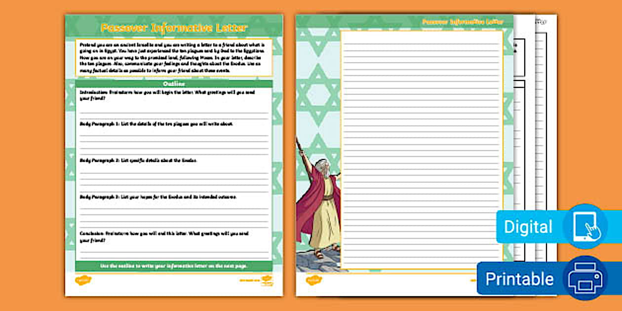 Passover Letter Writing Worksheet | Resources | Twinkl USA