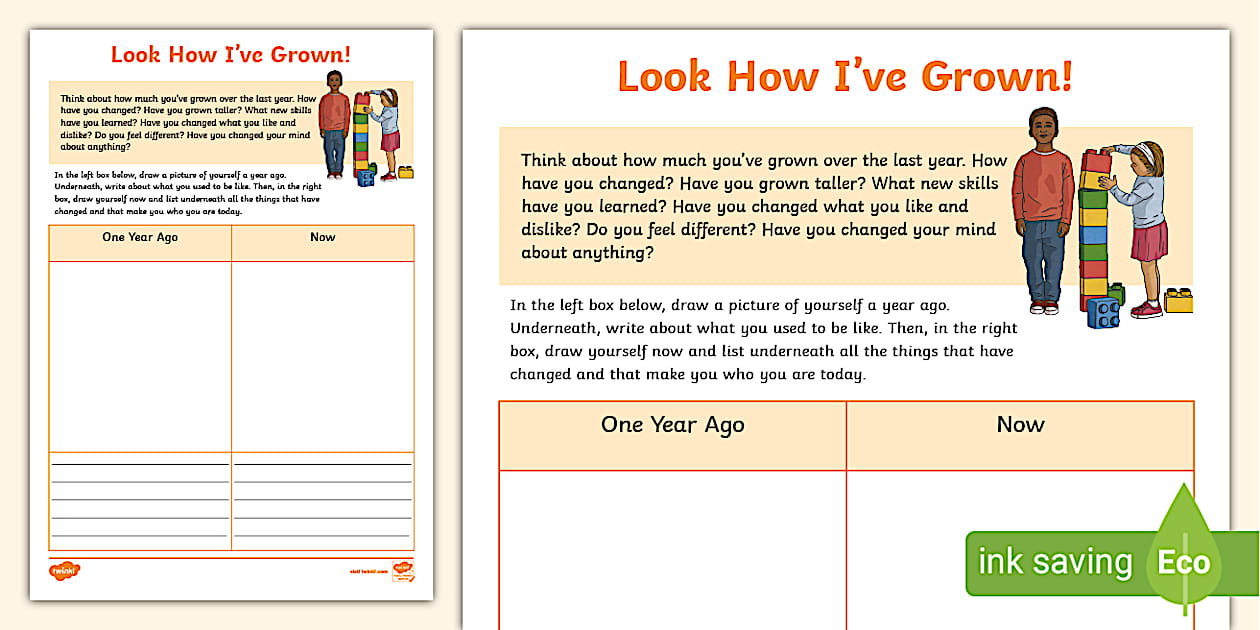 Look How I've Grown Activity Sheet - Twinkl