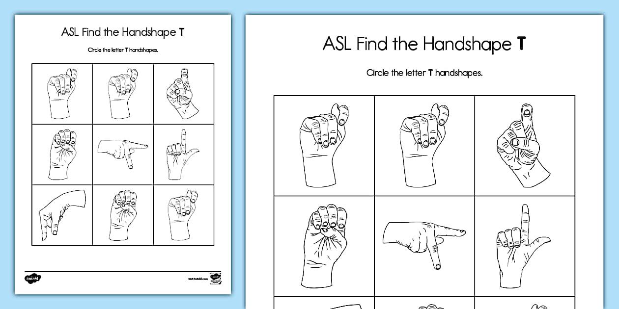 ASL Find the Handshape Letter T - Twinkl