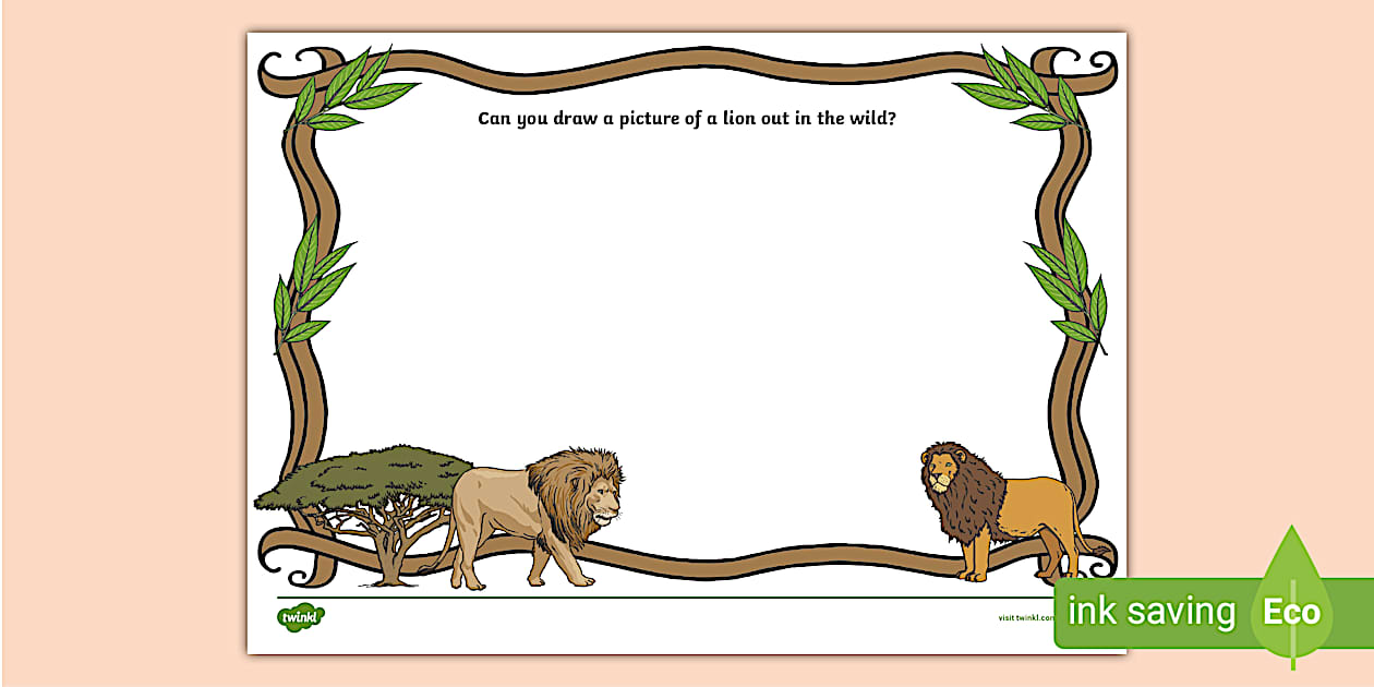 Lion Drawing Prompt | Twinkl Lion Drawing Prompt |Art Lesson