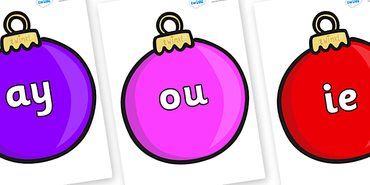 Phase 5 Phonemes on Baubles (Plain)