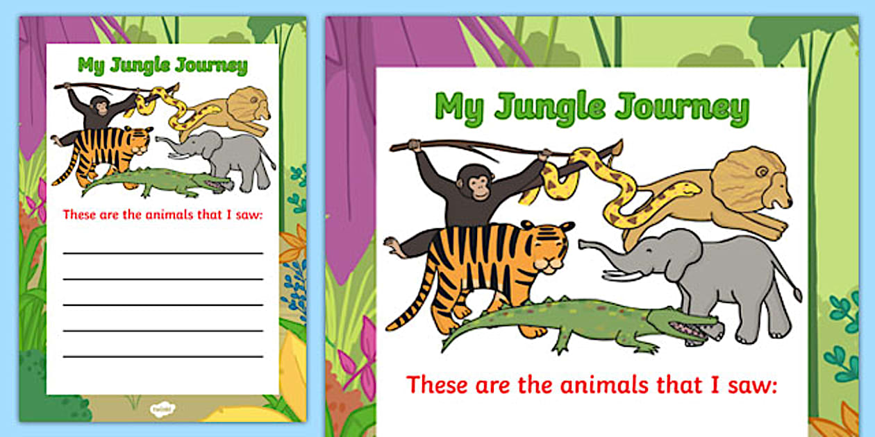 Jungle Animal Themed Animal Writing Guide - ESL Jungle Writing Frame