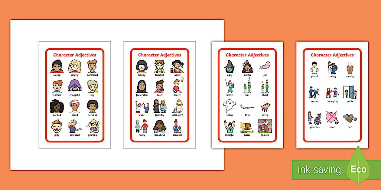 Editable Character Adjective Word Mat IKEA Tolsby Frame