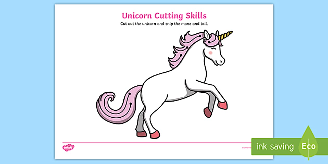 Unicorn Cutting Skills Activity (teacher made) - Twinkl