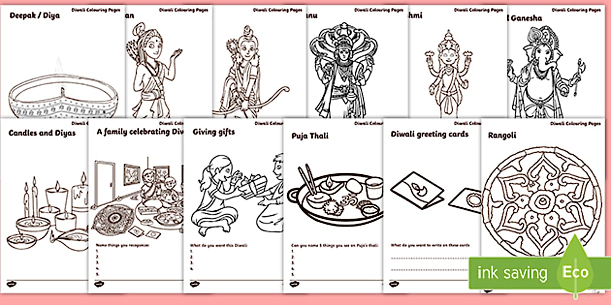 Diwali Colouring Pages (teacher made) - Twinkl
