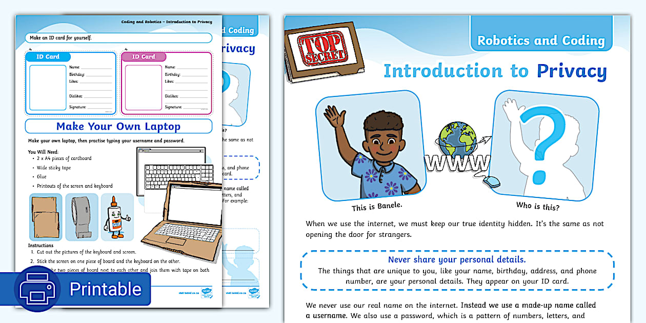 Grade R Robotics and Coding - Introduction to Online Privacy