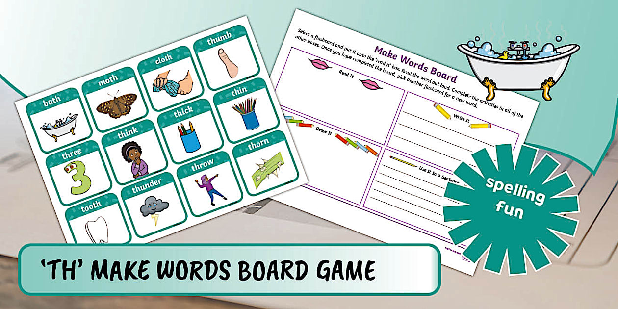 'th' Make Words Board Game
