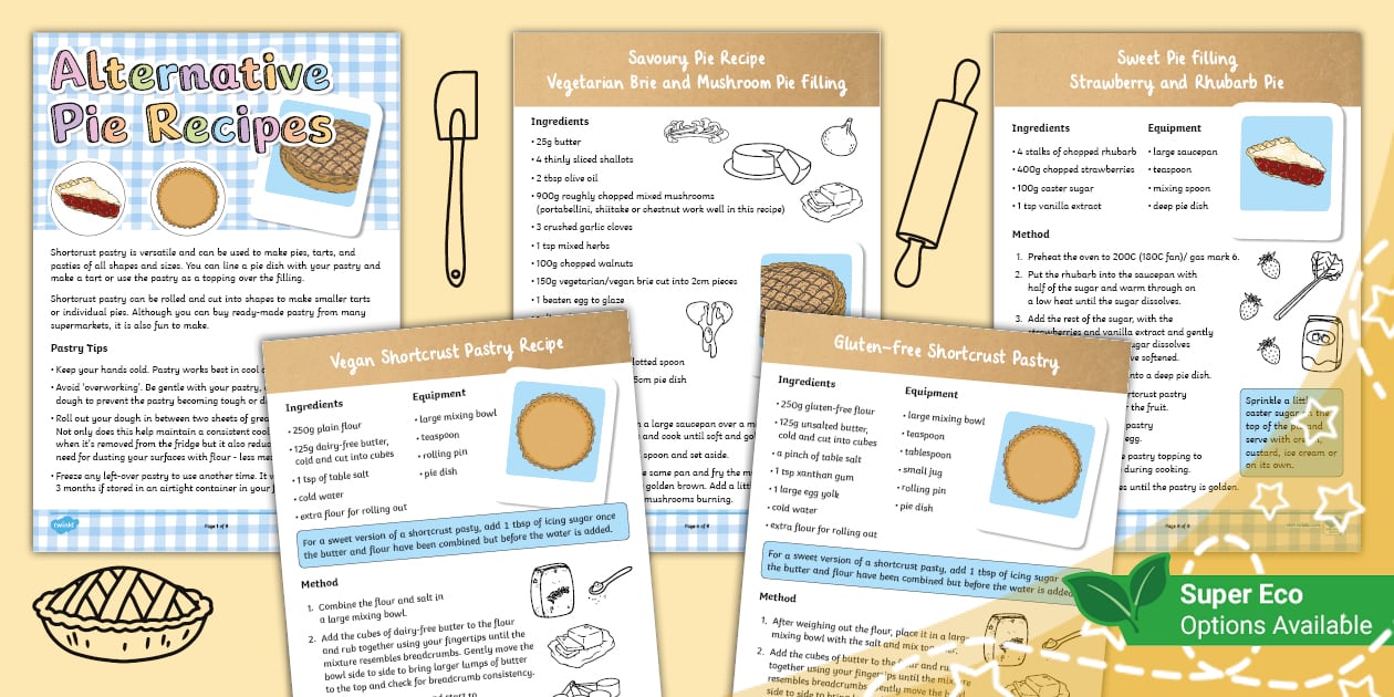 Alternative Pie Recipes (professor feito) - Twinkl