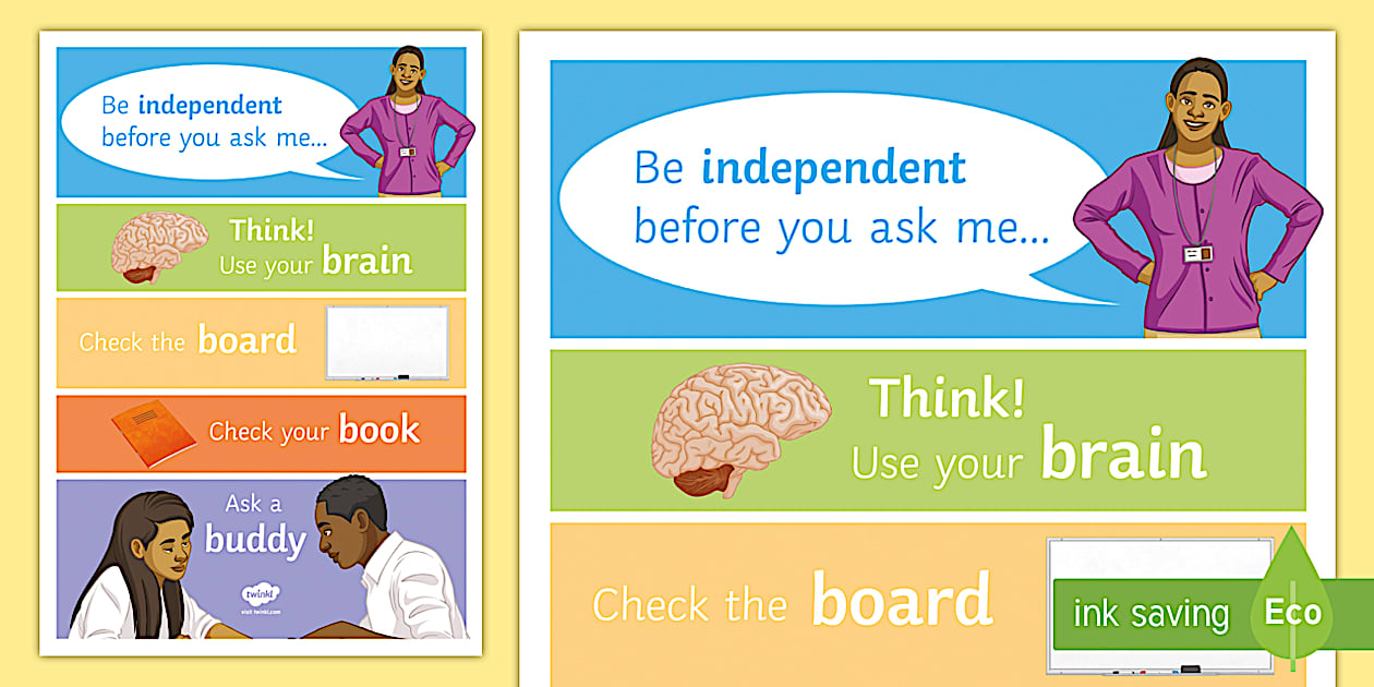 Be Independent Display Poster (teacher made) - Twinkl