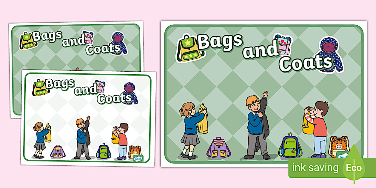 Bags and Coats Display Poster (teacher made) - Twinkl