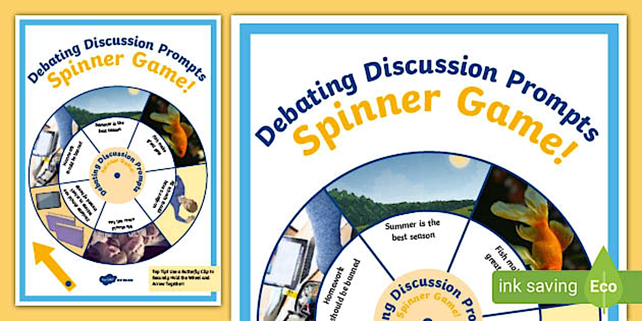 Debating Discussion Prompts Spinner Game Oral language