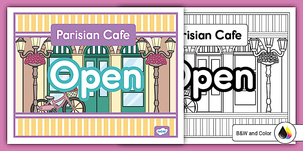 Parisian Cafe Dramatic Play Open Sign (teacher made)