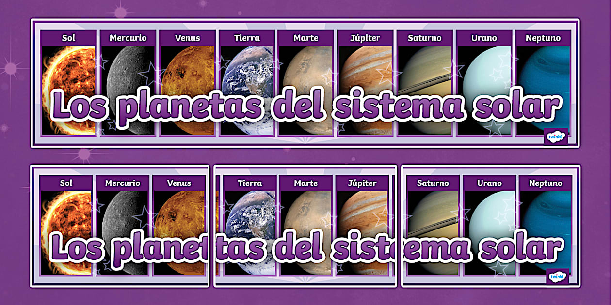 Pancarta: Los planetas del sistema solar