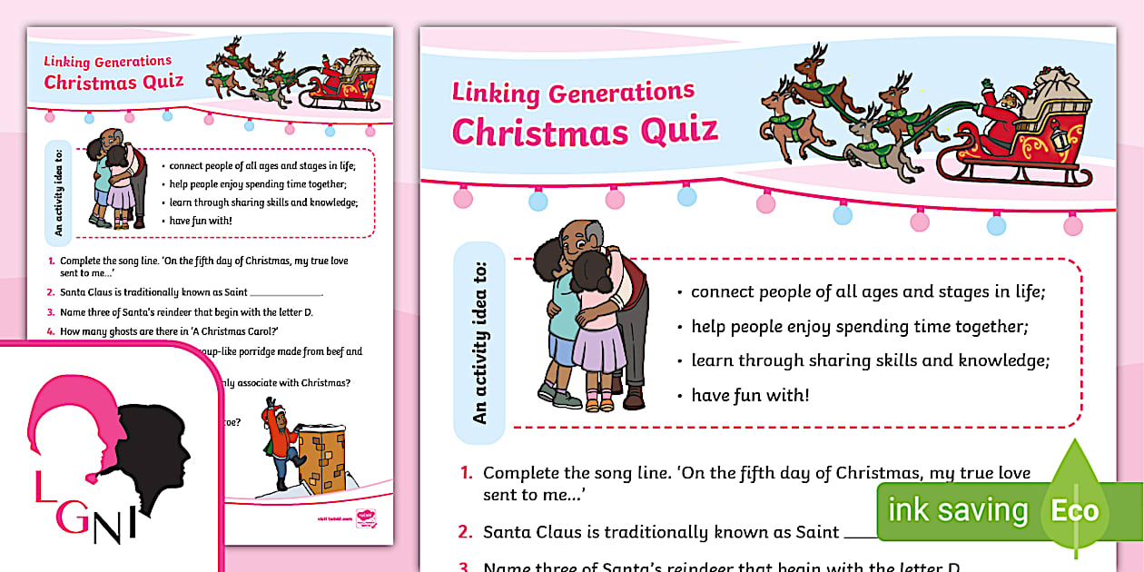 FREE! - Linking Generations - Christmas Quiz (teacher made)