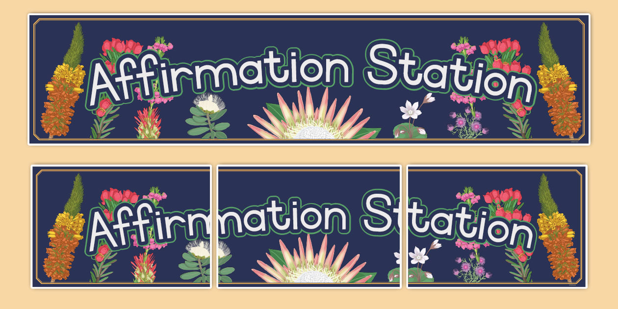 Fynbos-Themed Affirmation Station Display Banner - Twinkl