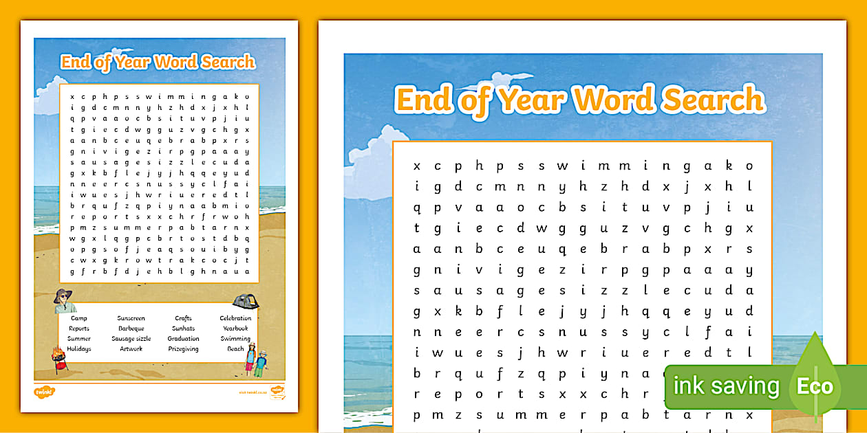End of Year Word Search - Year Five (Teacher-Made) - Twinkl