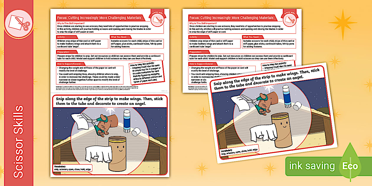 Nativity Fine Motor Skills Continuous Provision: Angel Wings