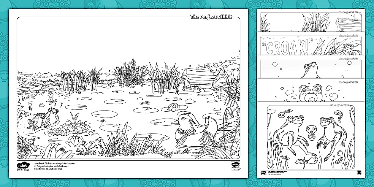 The Perfect Ribbit: Frogs and Tadpoles Colouring Pages