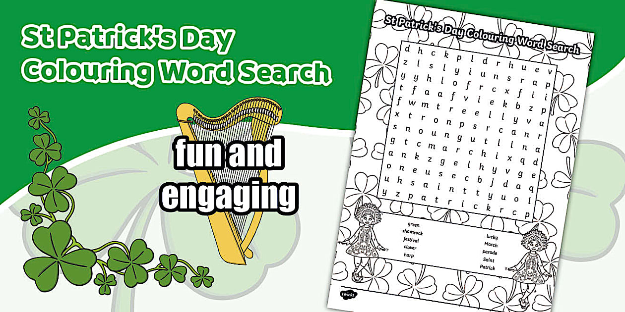 St Patrick's Day Colouring Word Search