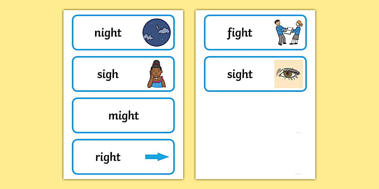 ‘igh’ Words Sound Cards | Primary Resources | Twinkl