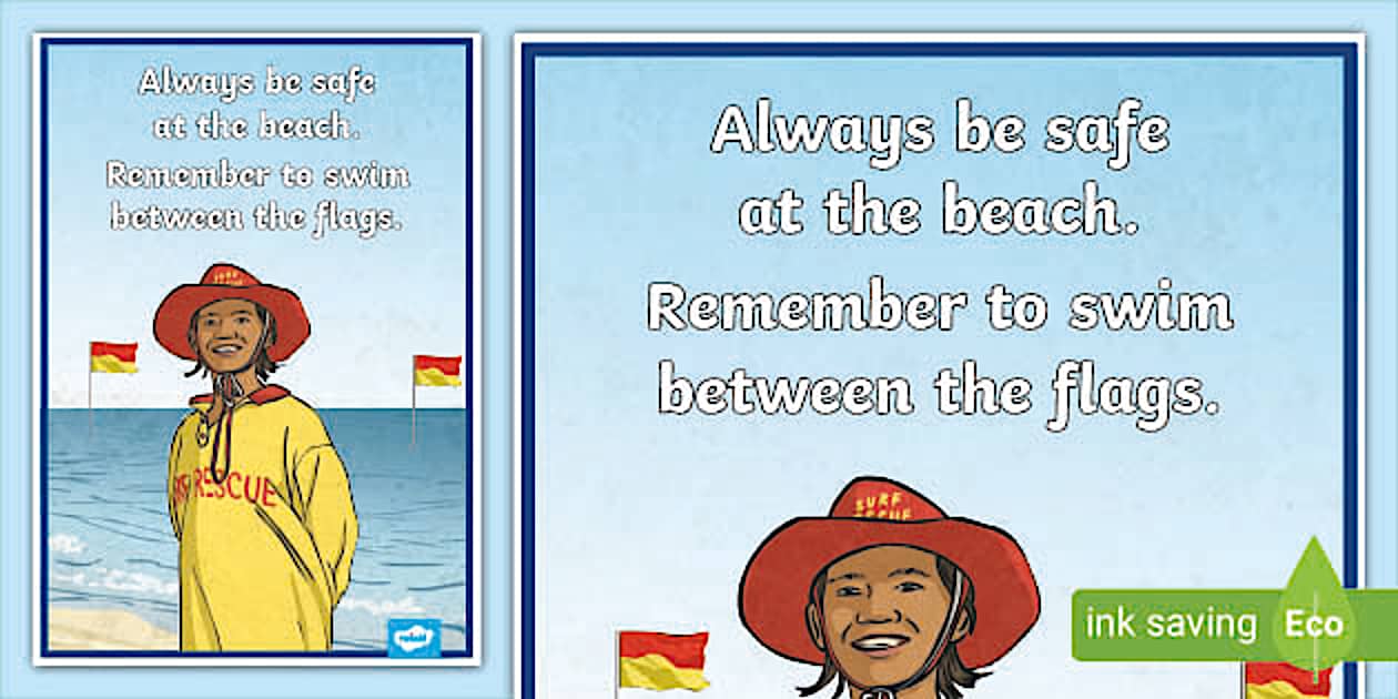 Swim Between the Flags A4 Display Poster (teacher made)