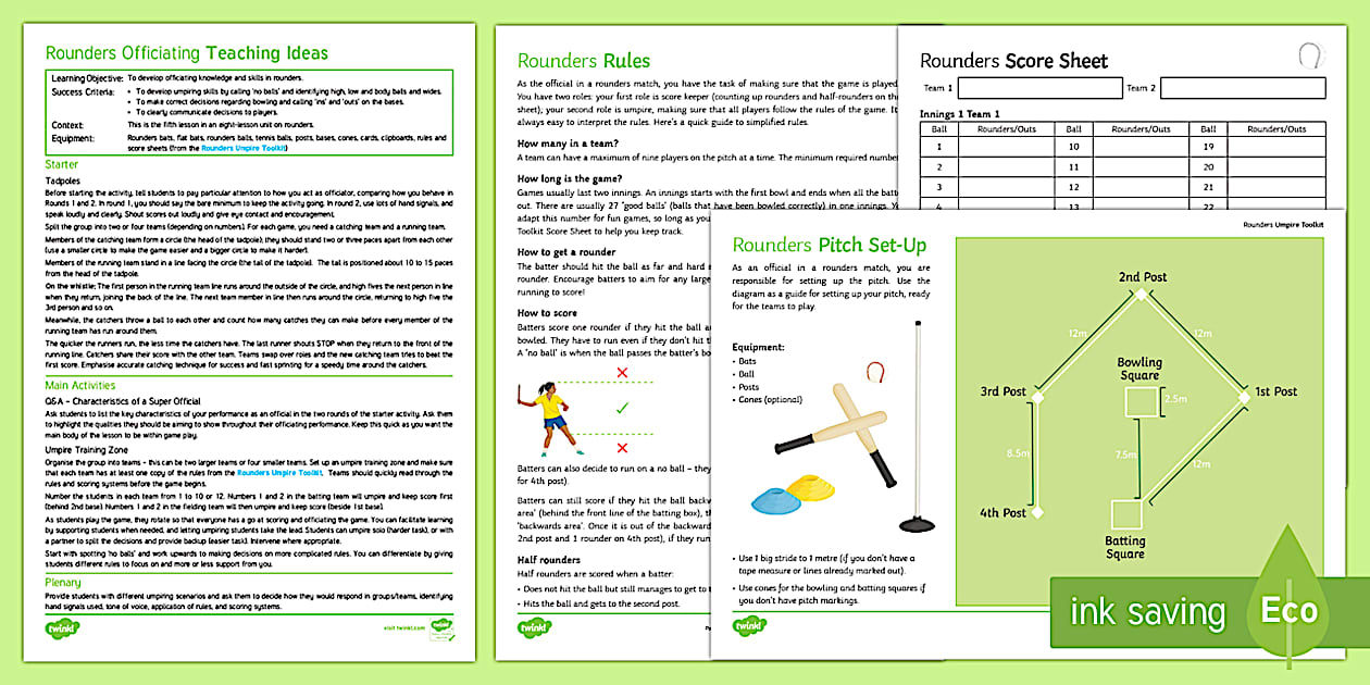 KS3 Rounders Lesson 5: Officiating (teacher made) - Twinkl