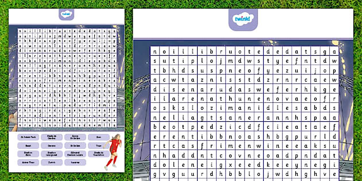 Wales Women's Football: Stadium Wordsearch / Pêl-droed Merched Cymru ...