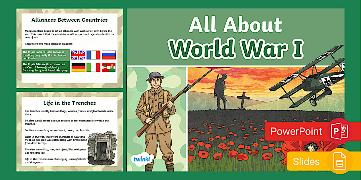 All About World War I PowerPoint & Google Slides for 3rd-5th Grade